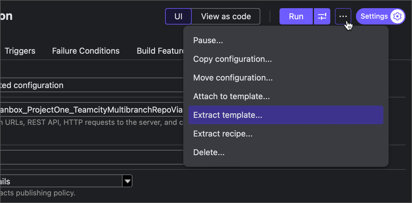 Build Configuration Template | TeamCity On-Premises Documentation