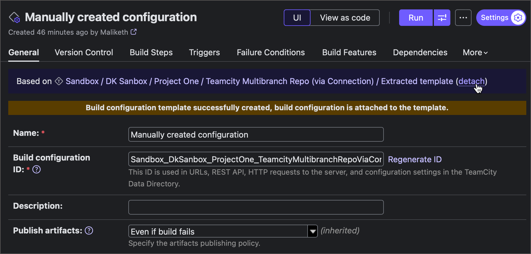 Build Configuration Template | TeamCity On-Premises Documentation