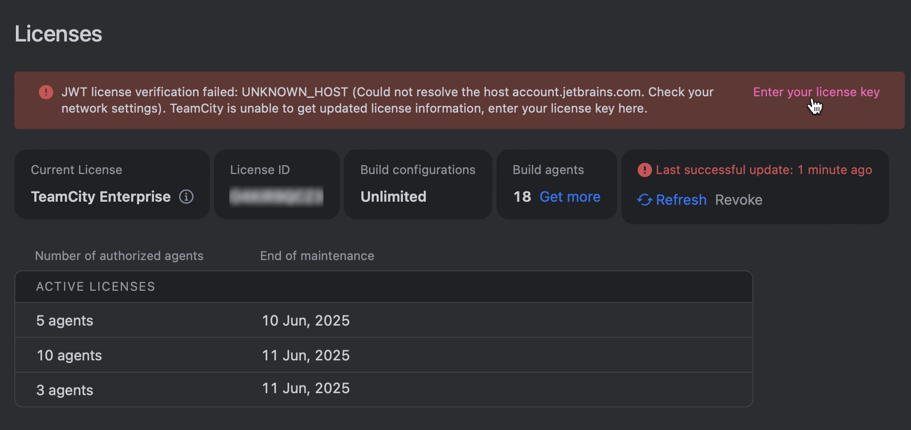 Manage TeamCity Licenses | TeamCity On-Premises Documentation