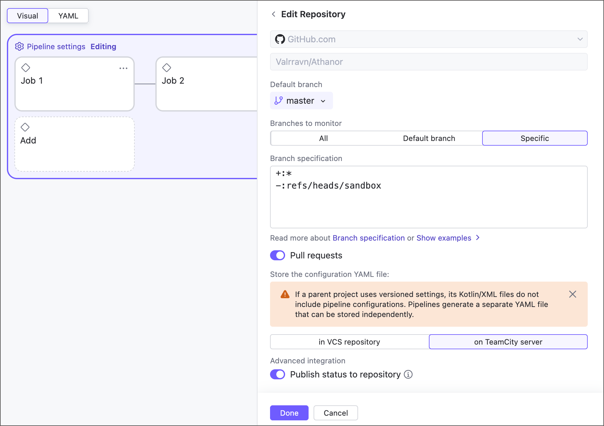 Pipeline Settings | TeamCity On-Premises Documentation