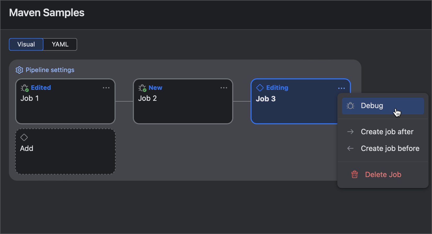 Debug Jobs | TeamCity Pipelines Documentation
