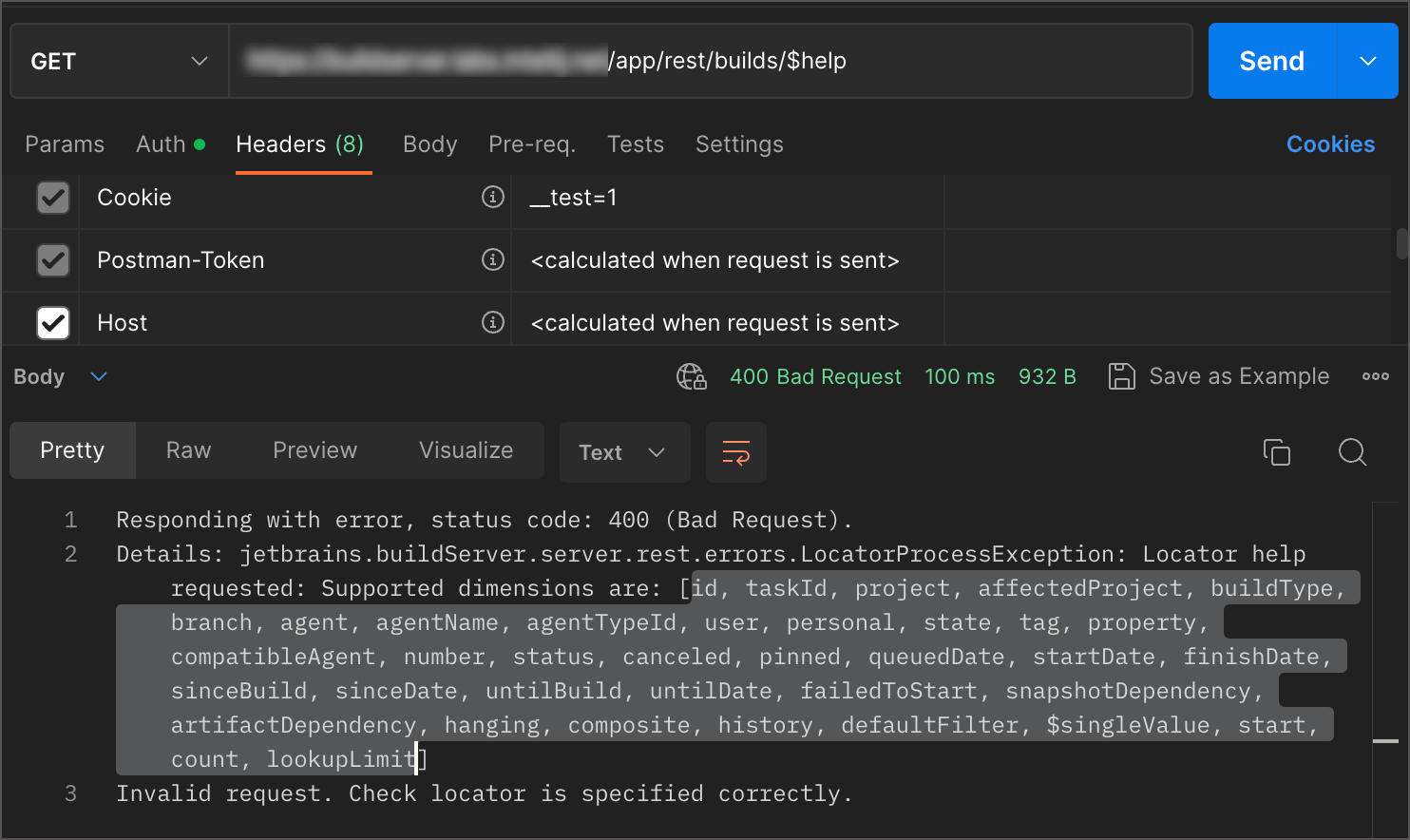 REST API Locators | TeamCity REST API Reference Documentation