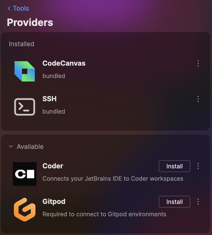 Manage providers | Toolbox App Documentation
