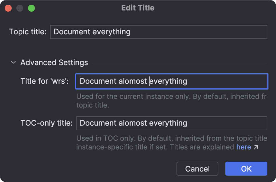 Topics | Writerside Documentation