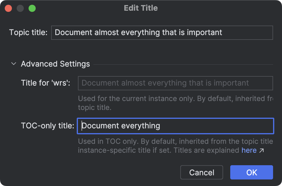 Topics | Writerside Documentation