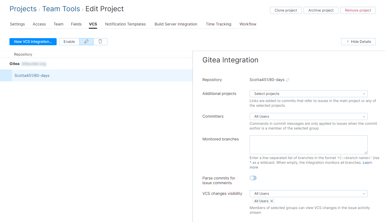 Integrate with Gitea | YouTrack Server Documentation Integrate with Gitea | YouTrack Server Documentation
