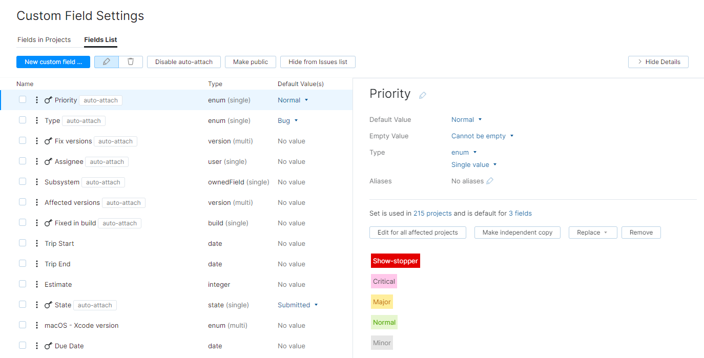 Custom Fields | YouTrack Server Documentation
