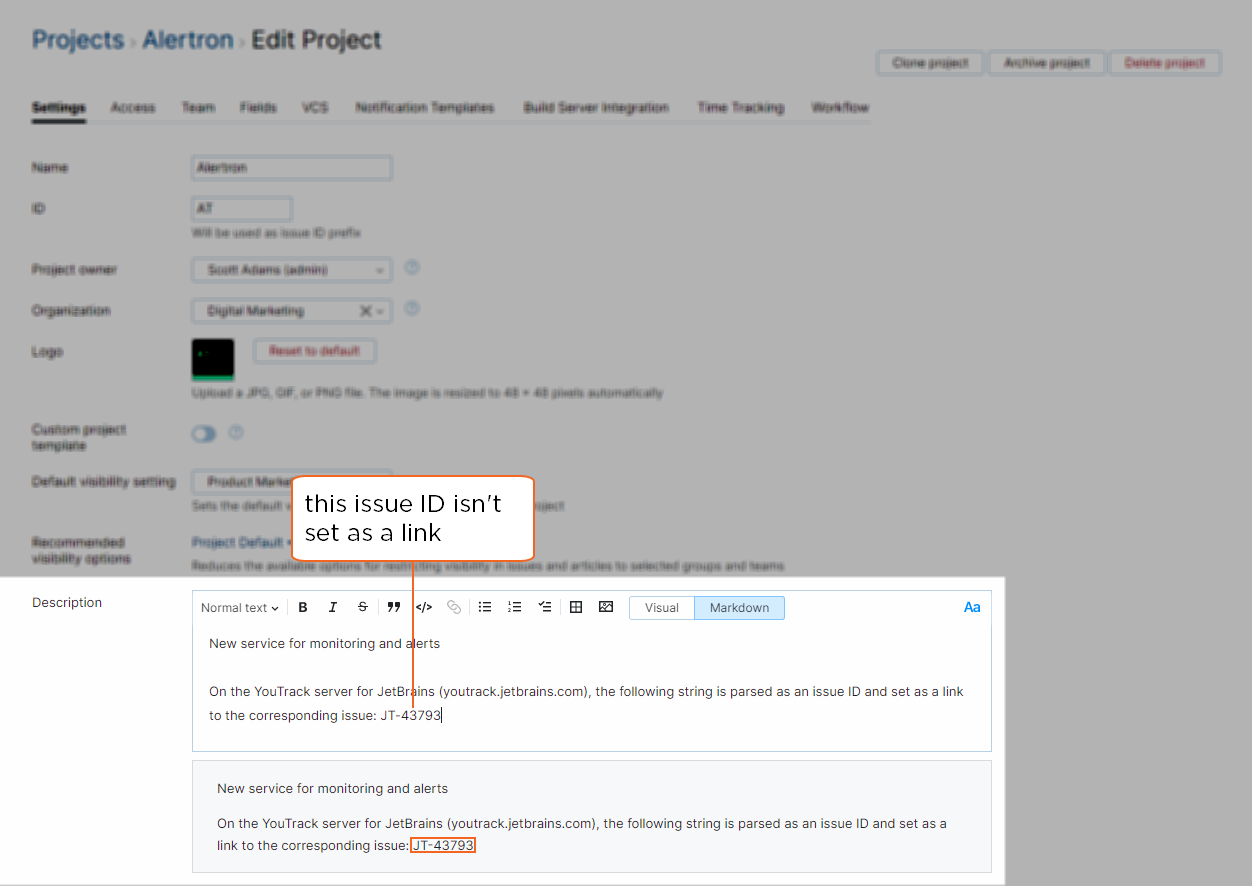Markdown Syntax YouTrack Server Documentation