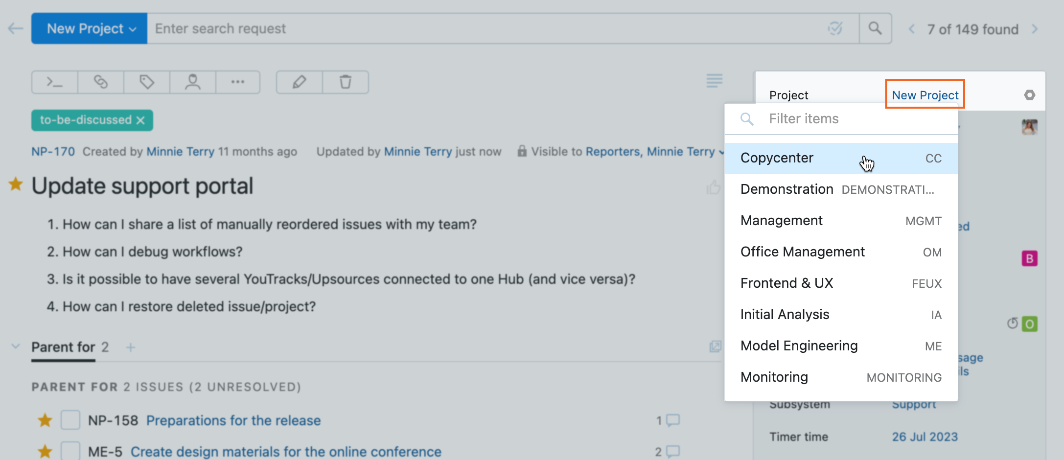 Update Field Values | YouTrack Server Documentation