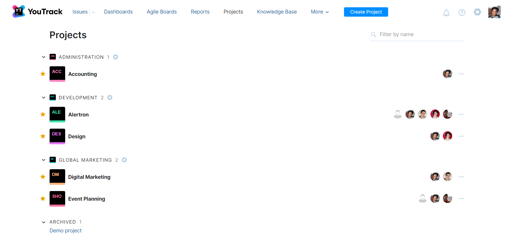 Projects | YouTrack Server Documentation